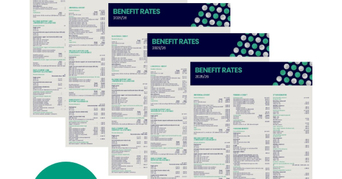 A2 Benefit Rates Poster (pack of 5), 2025/26