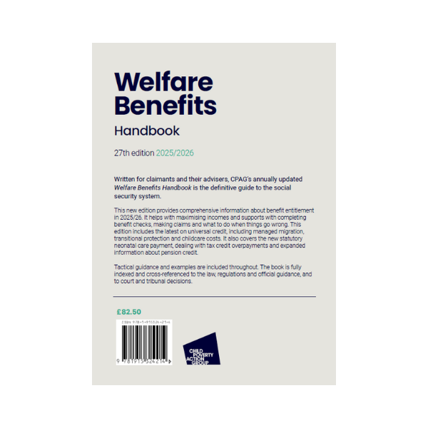 Welfare Benefits Handbook, 2025/26